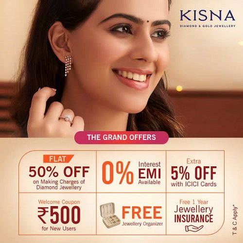 Kisna Diamond and Gold Jewellery Online Offers